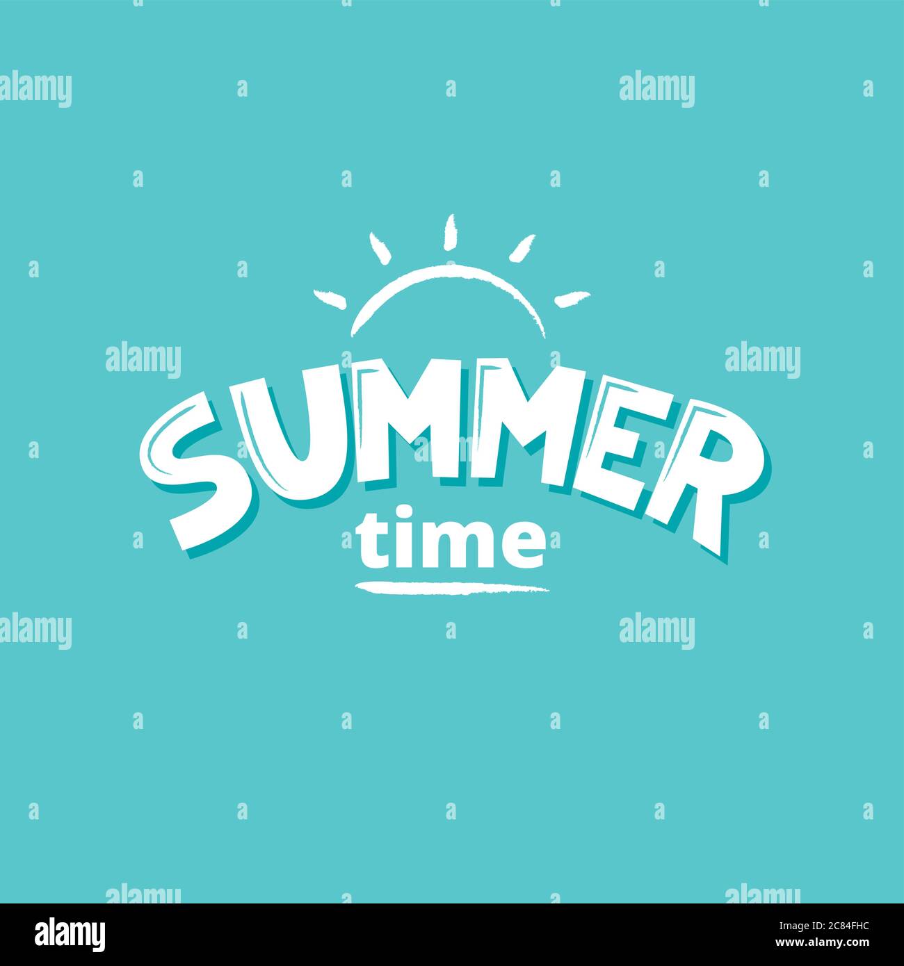Summer lettering. Vector illustration in flat style Stock Vector Image ...