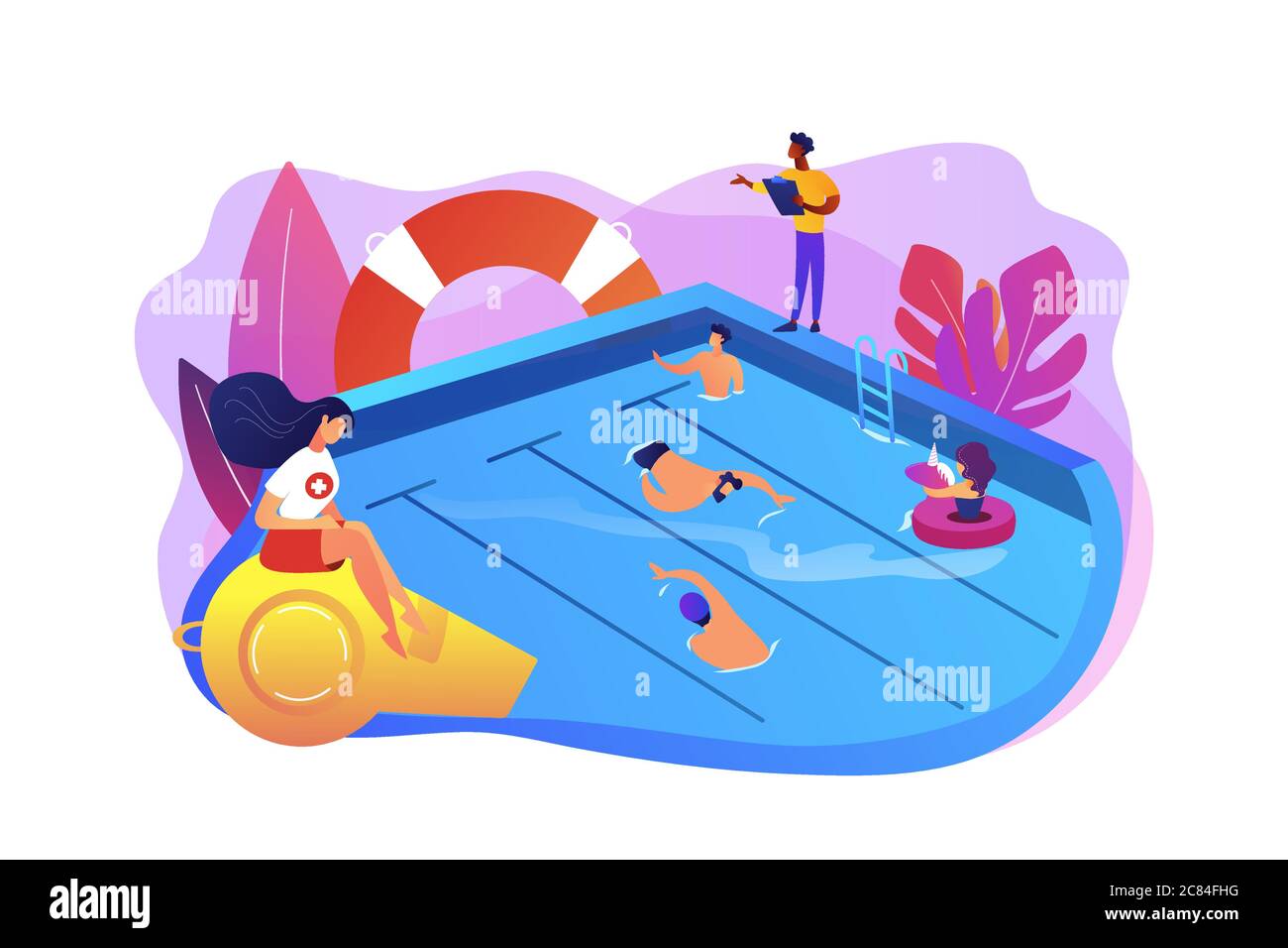 Swimming and lifesaving classes concept vector illustration Stock ... Swimming and lifesaving classes concept vector illustration Stock ...