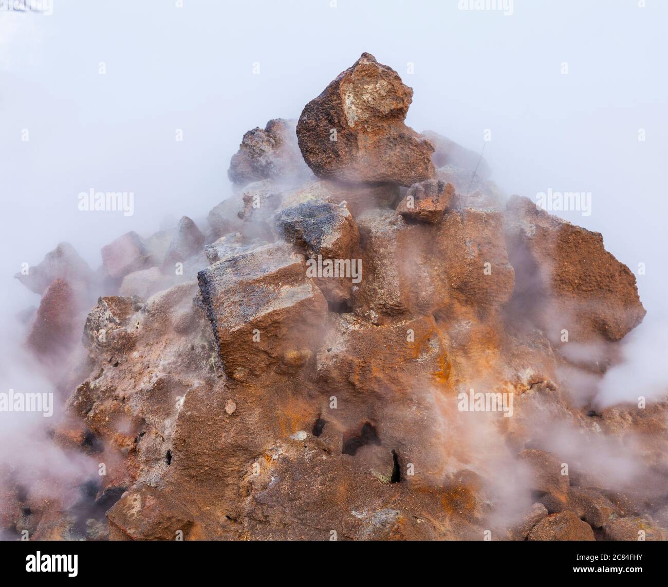 Fumaroles, Geothermal area, Myvatn, North Iceland, Iceland, Europe ...