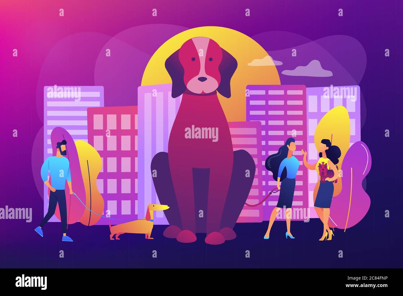 Pet in the big city concept vector illustration Stock Vector Image ...