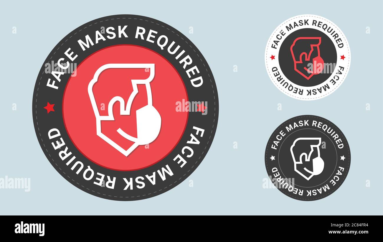 Face Mask Required stamp vector illustration. Vector certificate icon ...
