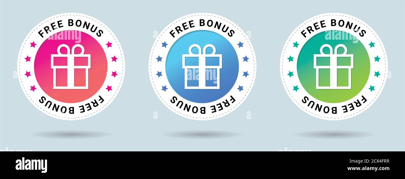 Free Bonus stamp vector illustration. Vector certificate icon. Set of 3 ...