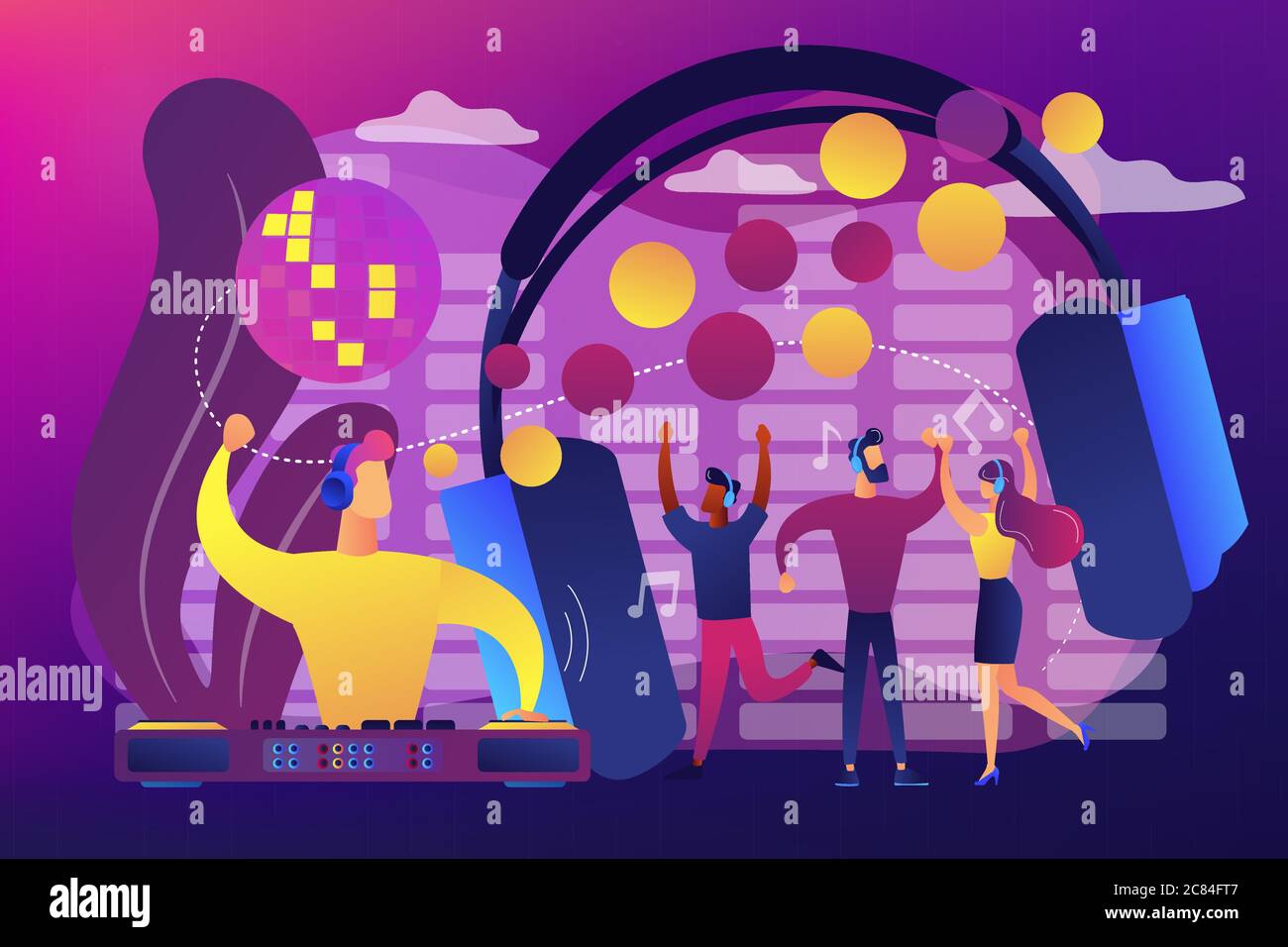 Silent disco concept vector illustration Stock Vector Image & Art - Alamy