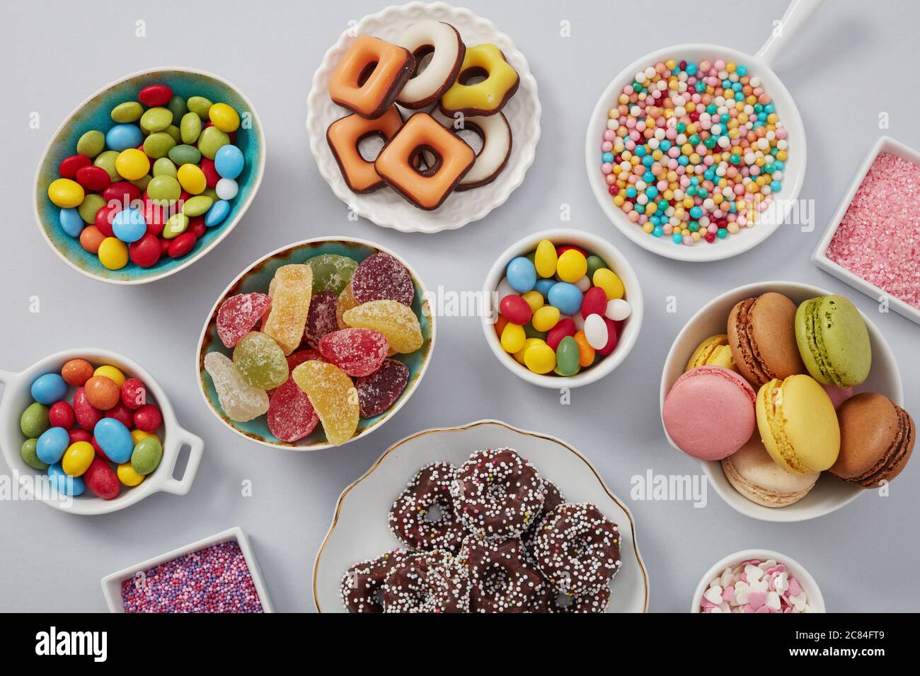 Assorted sweets variety background Stock Photo - Alamy