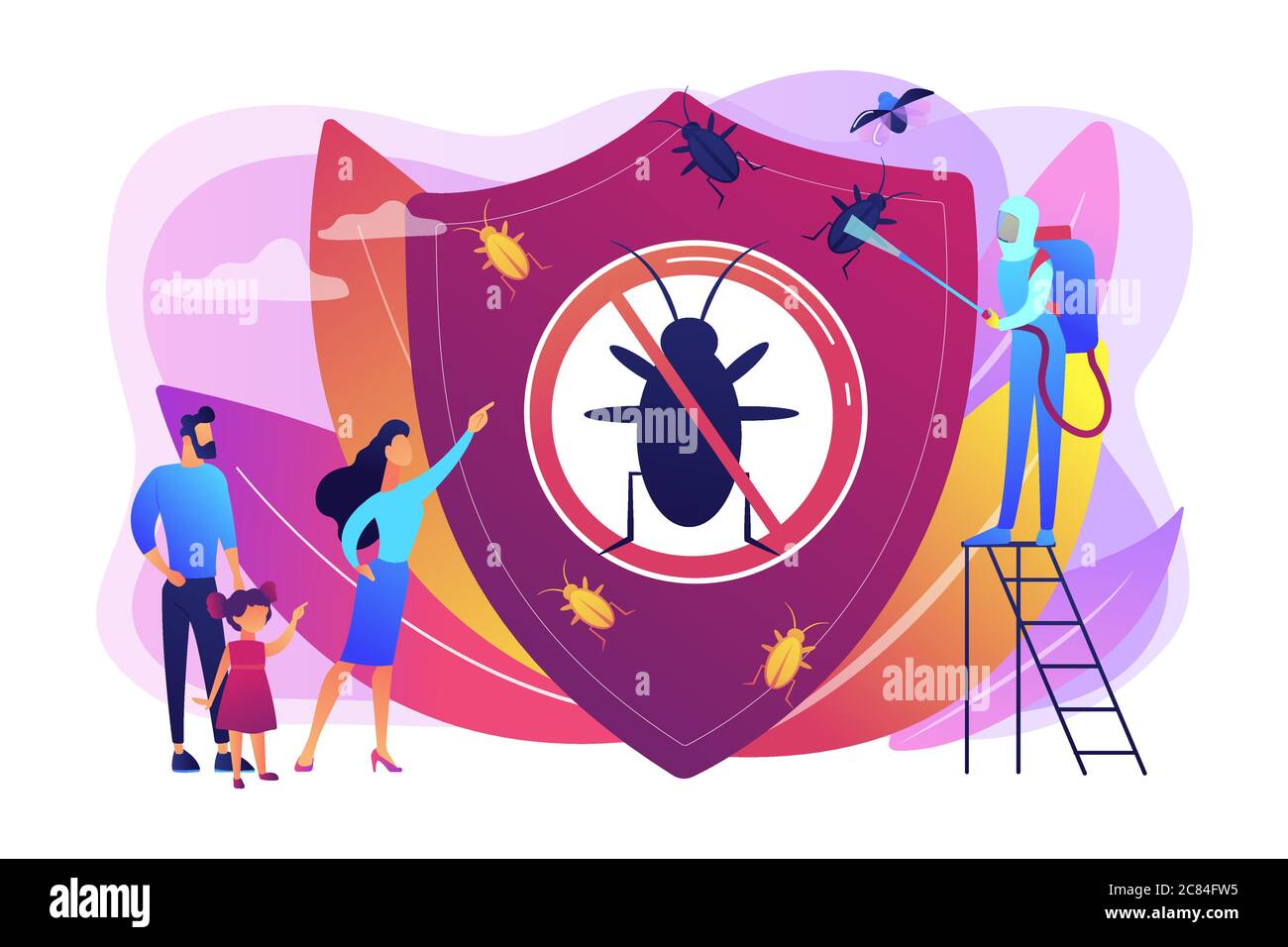 Home pest insects control concept vector illustration Stock Vector ...