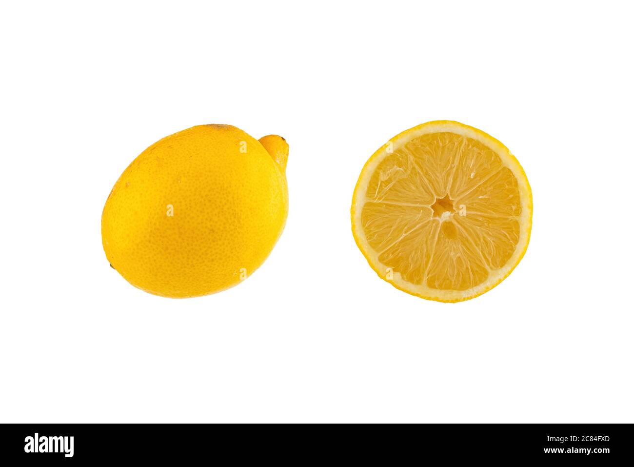 Lemon and half lemon isolated on white background Stock Photo - Alamy