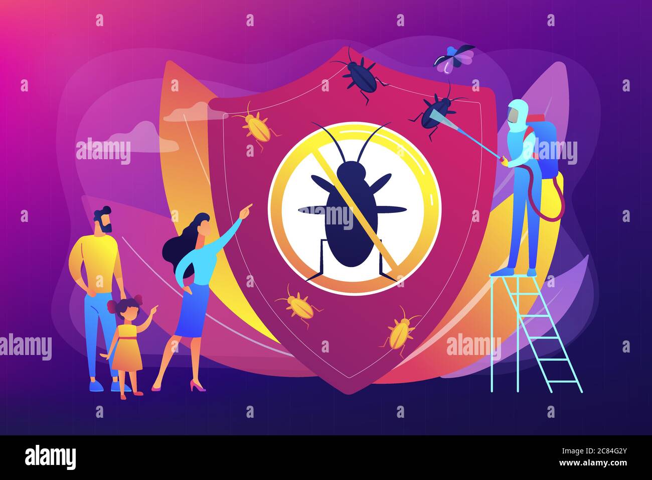 Home pest insects control concept vector illustration Stock Vector ...