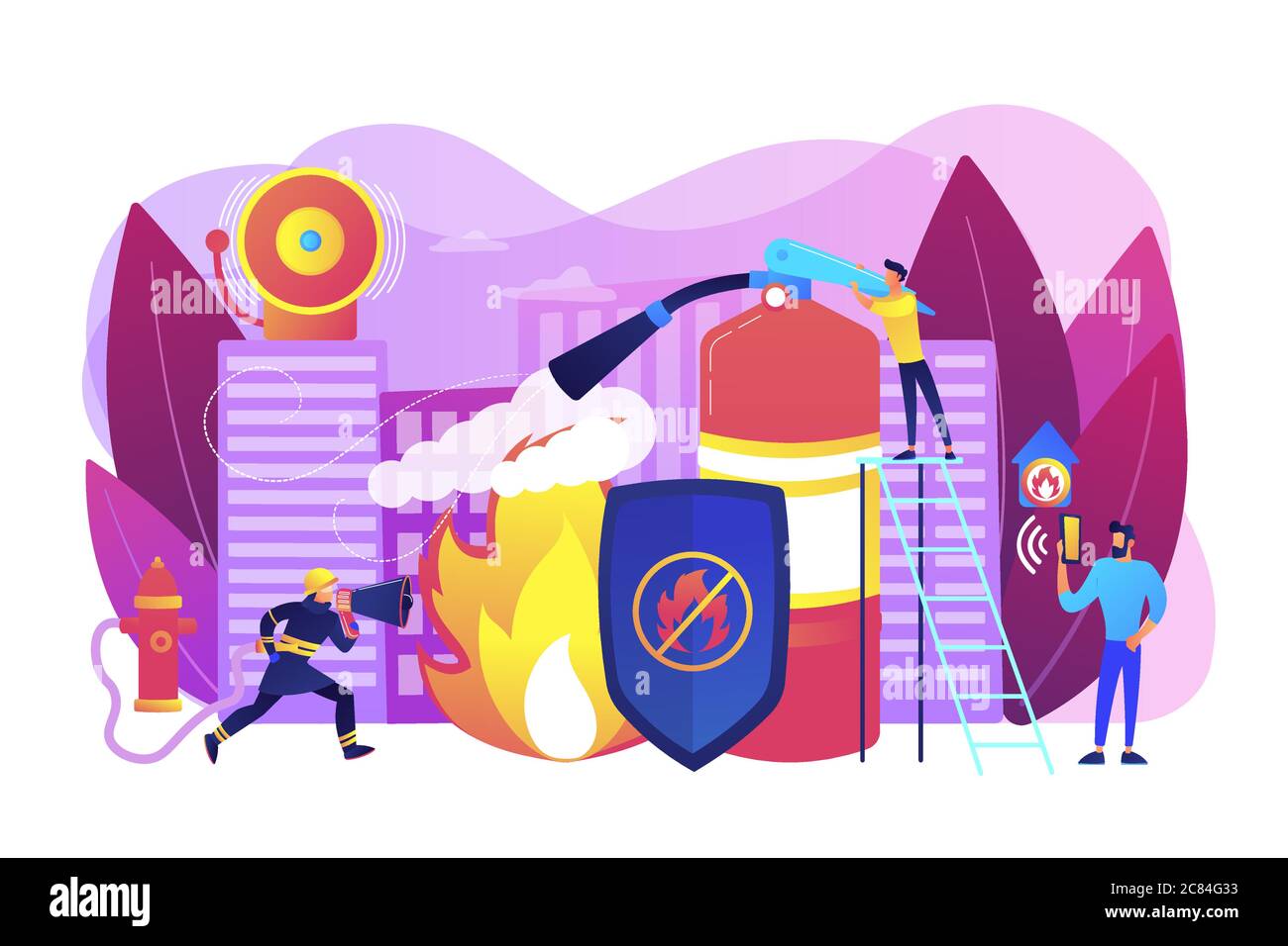 Fire protection concept vector illustration Stock Vector Image & Art ...