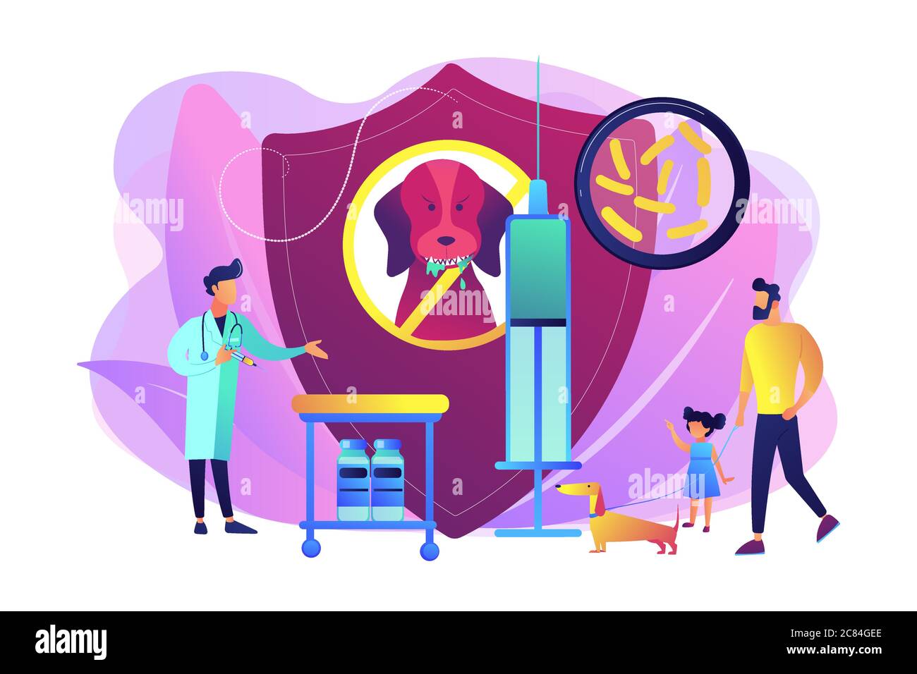 Rabies and your pet concept vector illustration Stock Vector Image ...