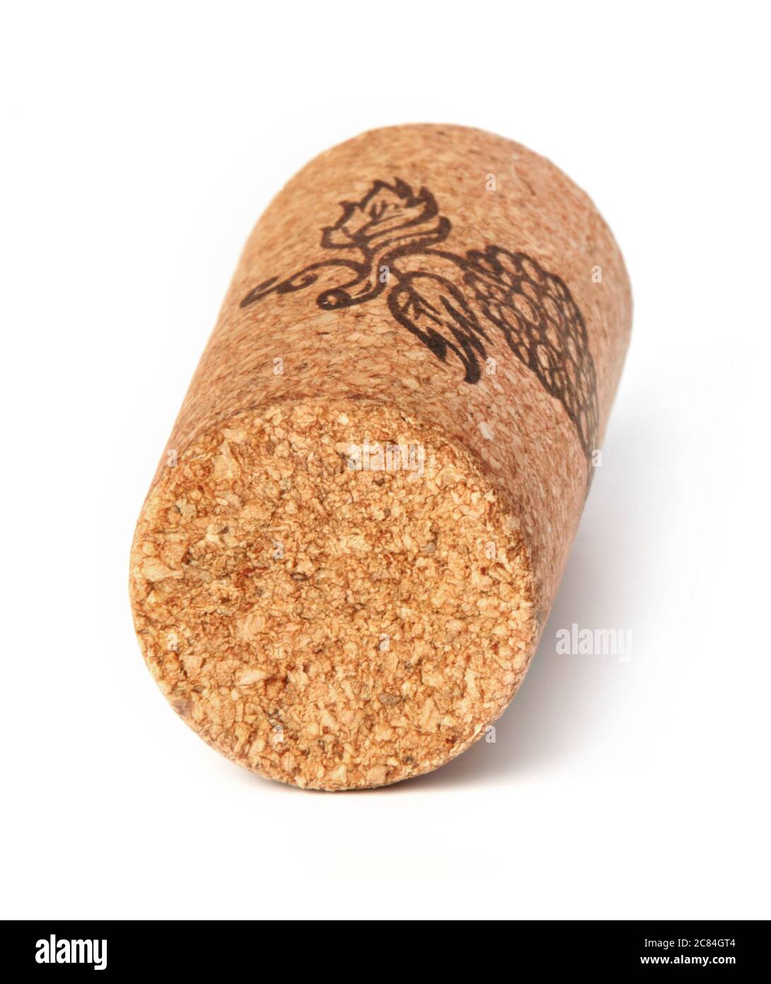 Wine cork on white background Stock Photo - Alamy