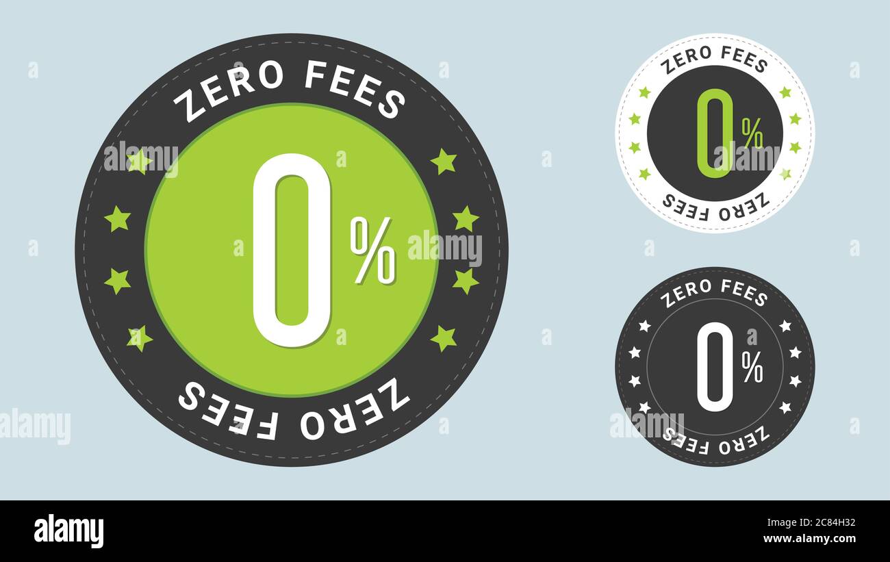 Zero Fees stamp vector illustration with euro sign. Vector certificate ...