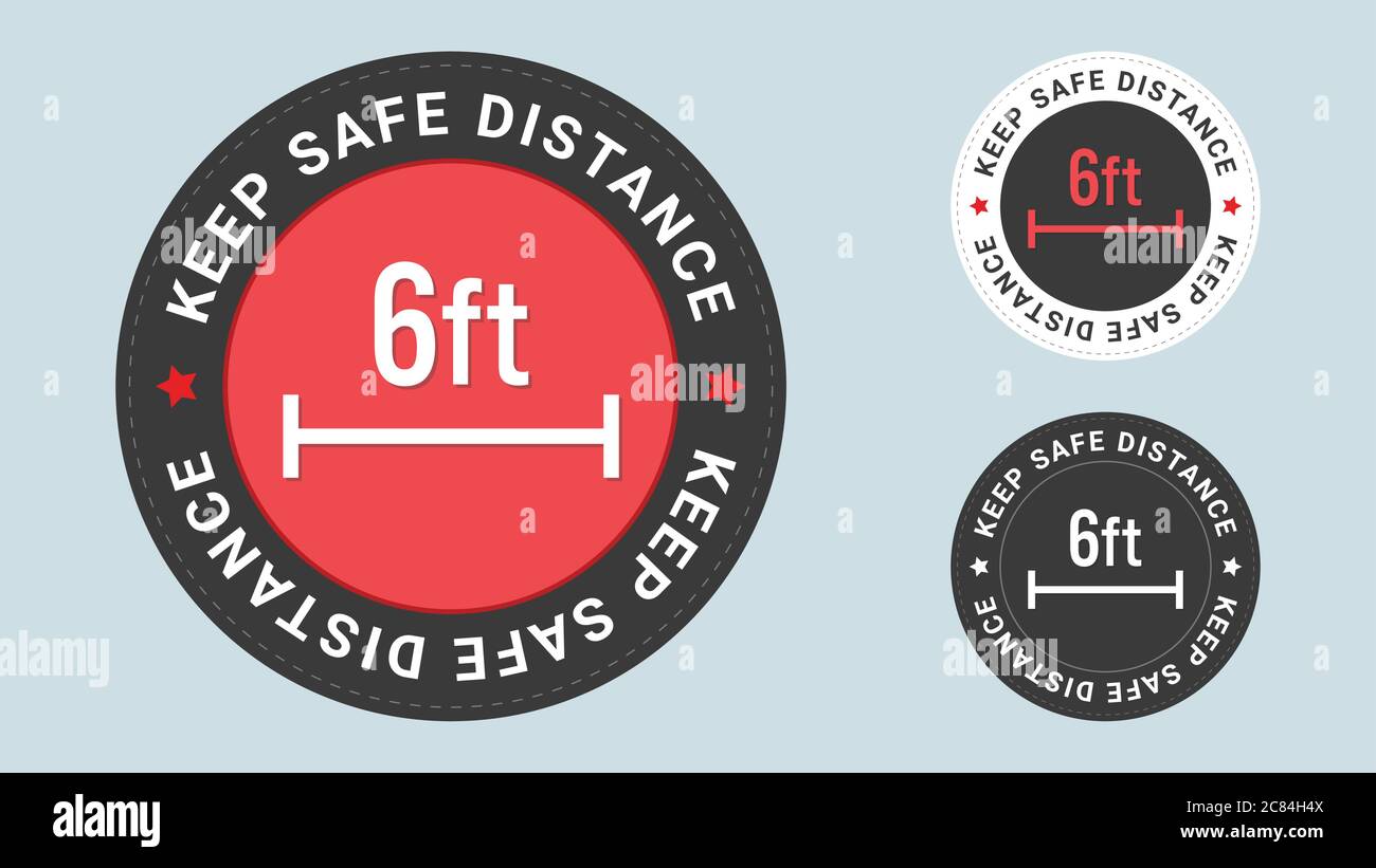 Keep Safe Distance stamp vector illustration. Safety distance advice ...