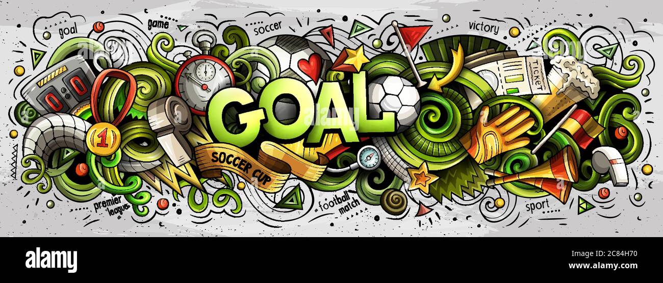 Cartoon cute doodles Goal word Stock Vector Image & Art - Alamy