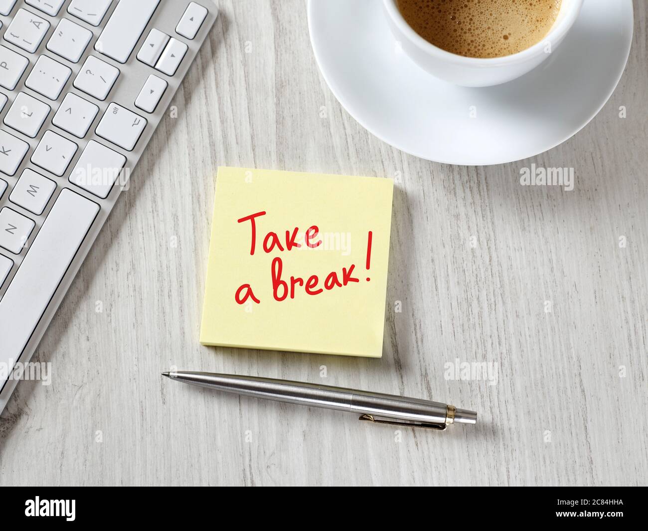 Take a break message Stock Photo - Alamy