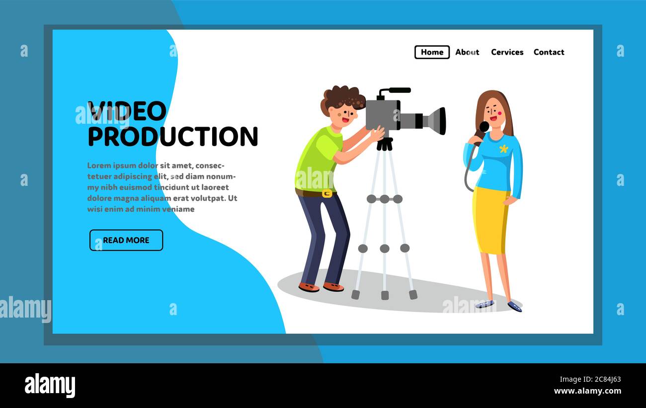 Video Production Operator And Tv Presenter Vector Stock Vector Image ...