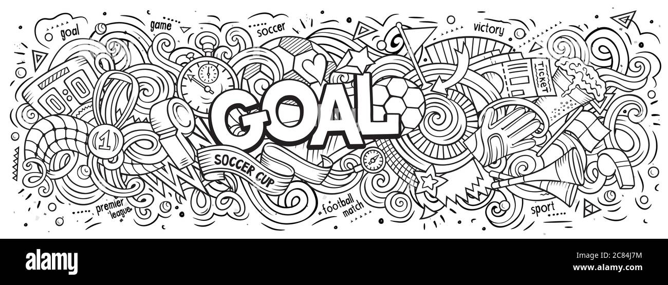 Cartoon cute doodles Goal word Stock Vector Image & Art - Alamy
