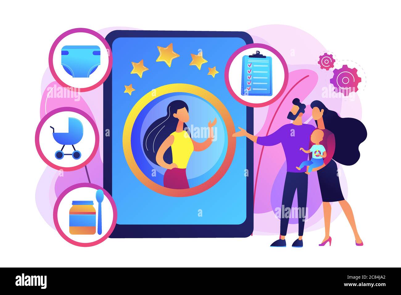 Babysitting services concept vector illustration Stock Vector Image ...