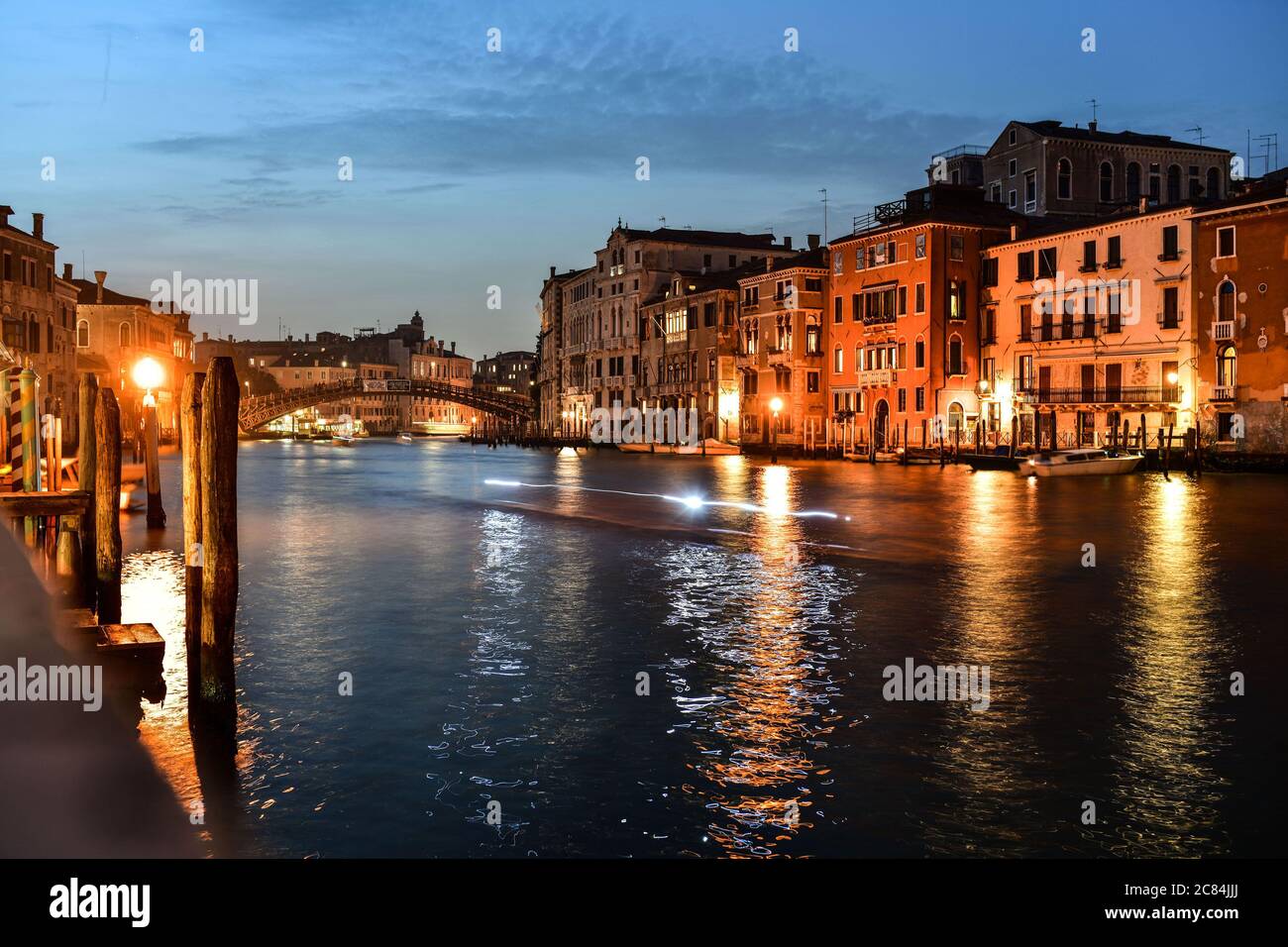 Italy: Venice. Night view of the Grand Canal Stock Photo - Alamy