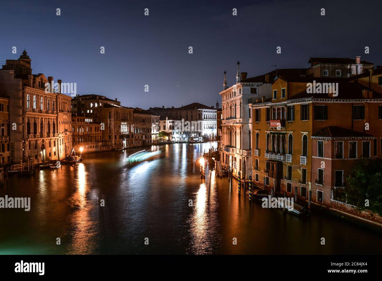 Italy: Venice. Night view of the Grand Canal Stock Photo - Alamy