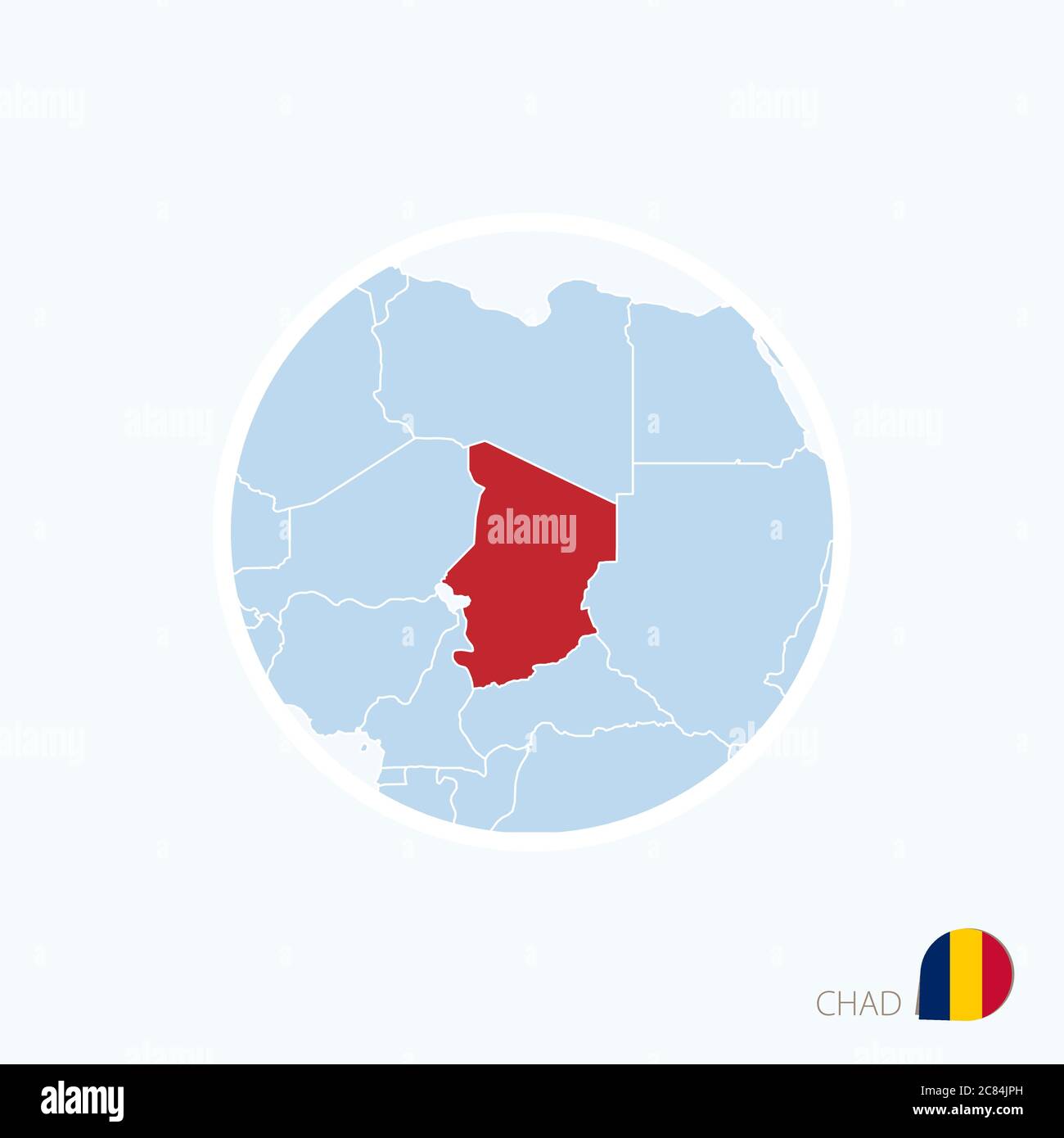 Chad Africa Map Chad Map In Africa, Icons Showing Chad Location And