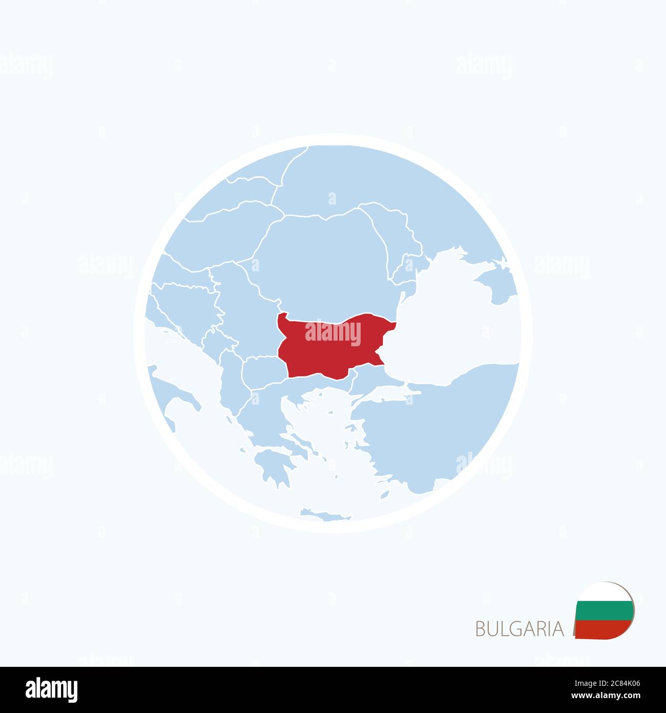 Map icon of Bulgaria. Blue map of Europe with highlighted Bulgaria in ...