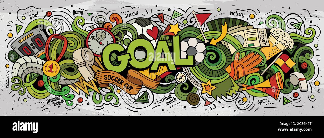 Cartoon cute doodles Goal word Stock Vector Image & Art - Alamy
