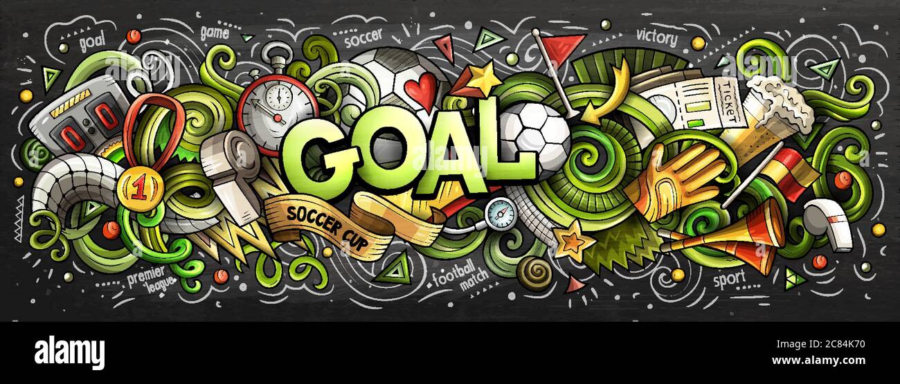 Cartoon cute doodles Goal word Stock Vector Image & Art - Alamy