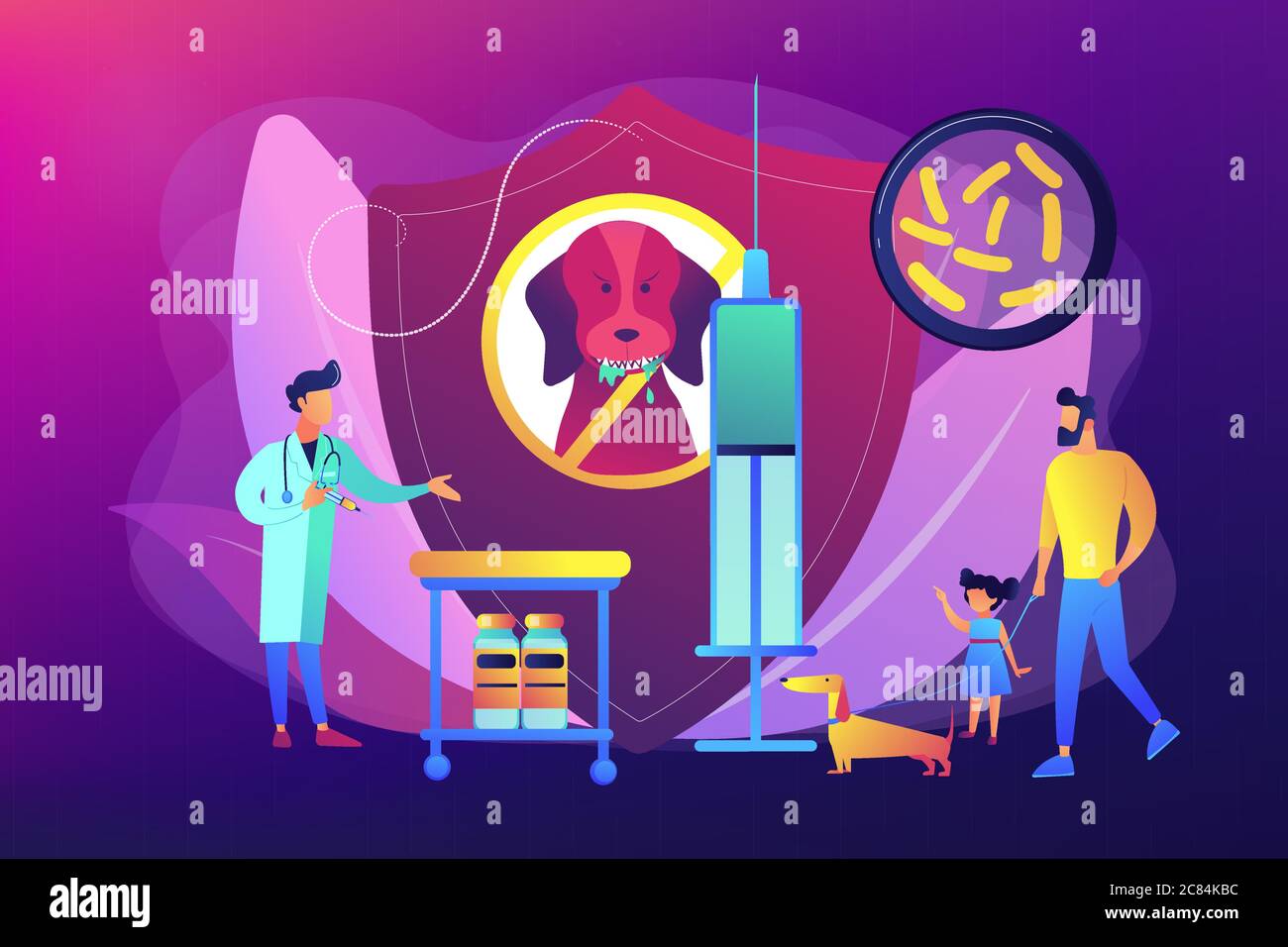 Rabies and your pet concept vector illustration Stock Vector Image ...