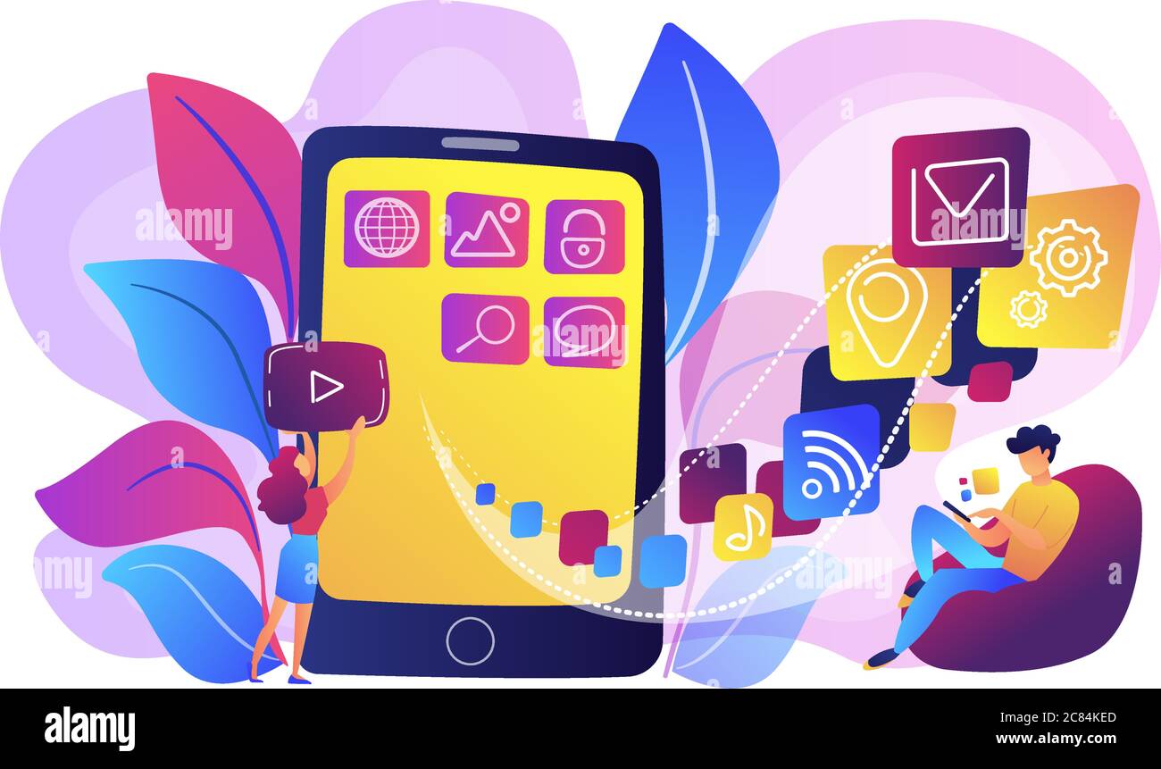 Mobile application development vector illustration Stock Vector Image ...