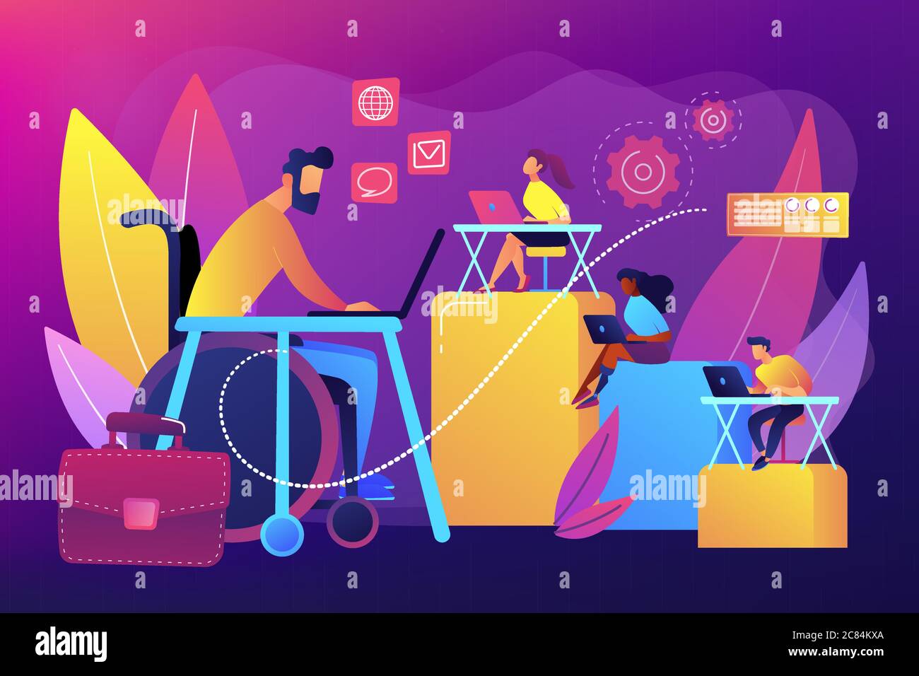 Disabled employment concept vector illustration Stock Vector Image ...