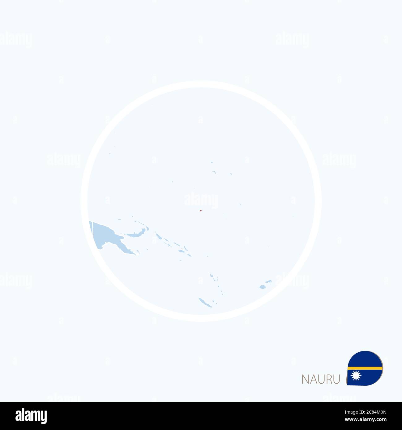 Map icon of Nauru. Blue map of Oceania with highlighted Nauru in red ...