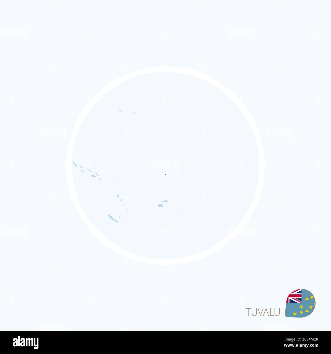 Map icon of Tuvalu. Blue map of Oceania with highlighted Tuvalu in red ...