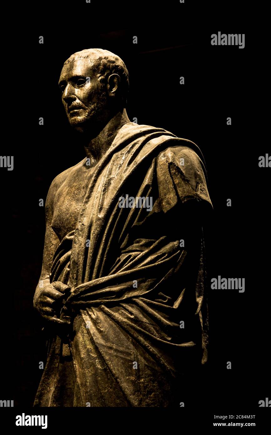 Man statue from Roman period Stock Photo - Alamy