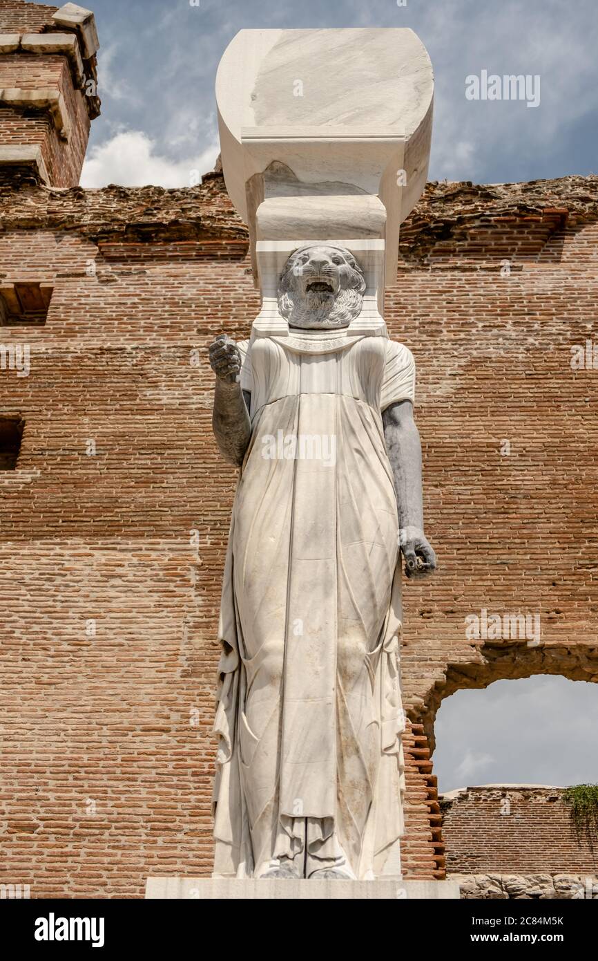Red hall basilica in Pergamon ancient city Stock Photo - Alamy