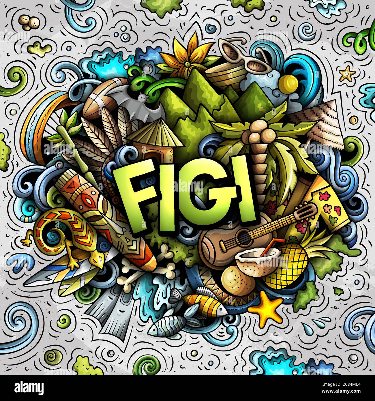 Fiji tropical beach Stock Vector Images - Alamy