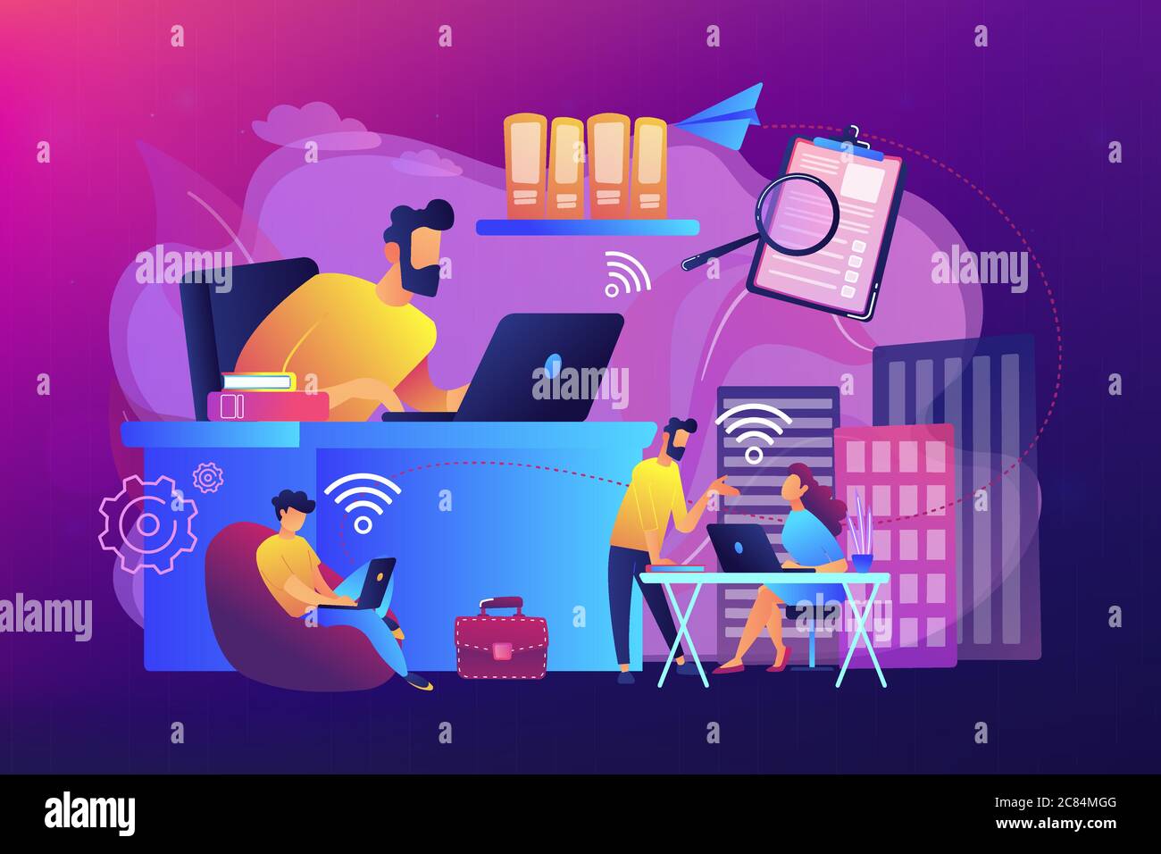 On-demand urban workspace concept vector illustration Stock Vector ...