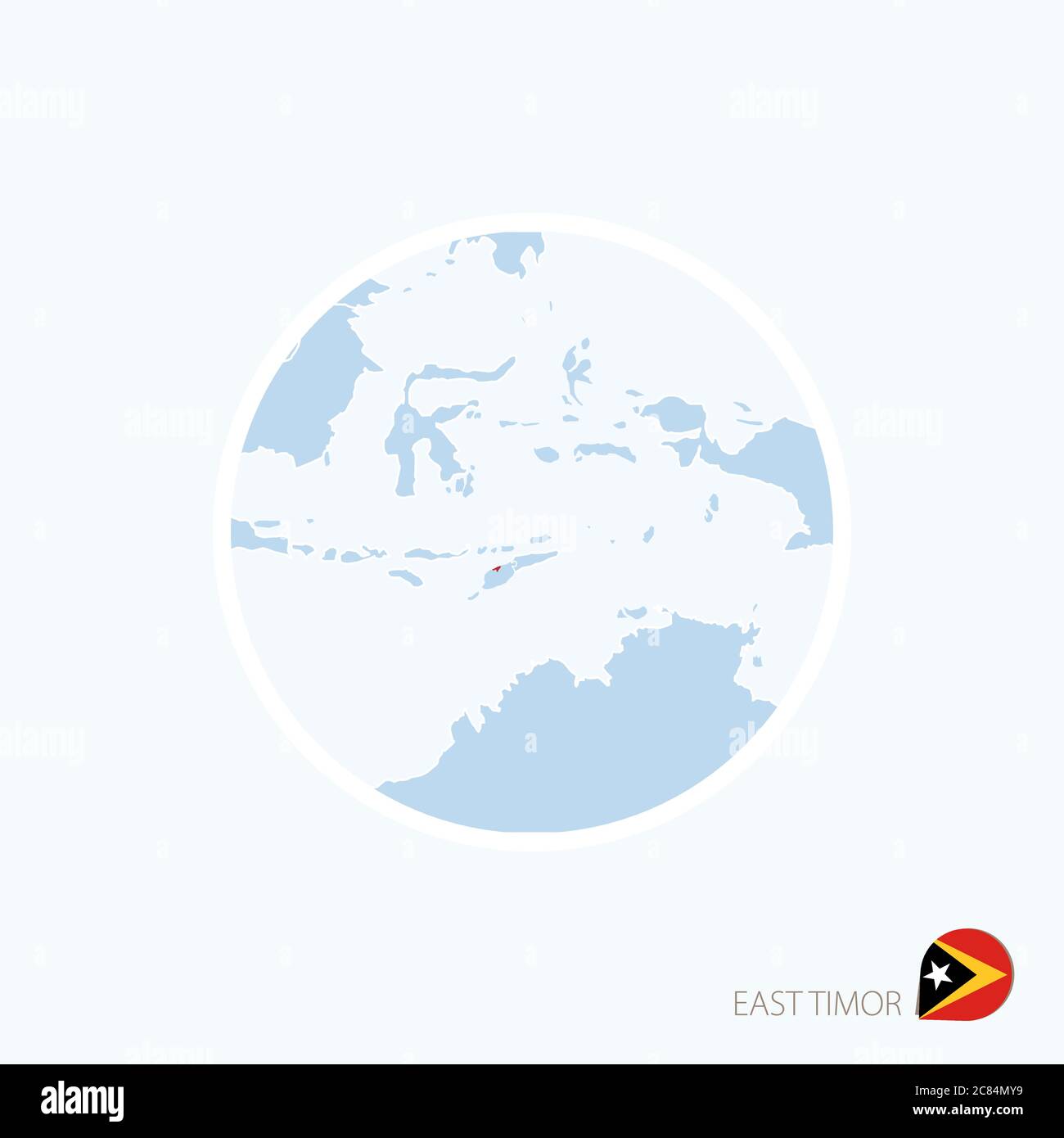 Map icon of East Timor. Blue map of Asia with highlighted East Timor in ...