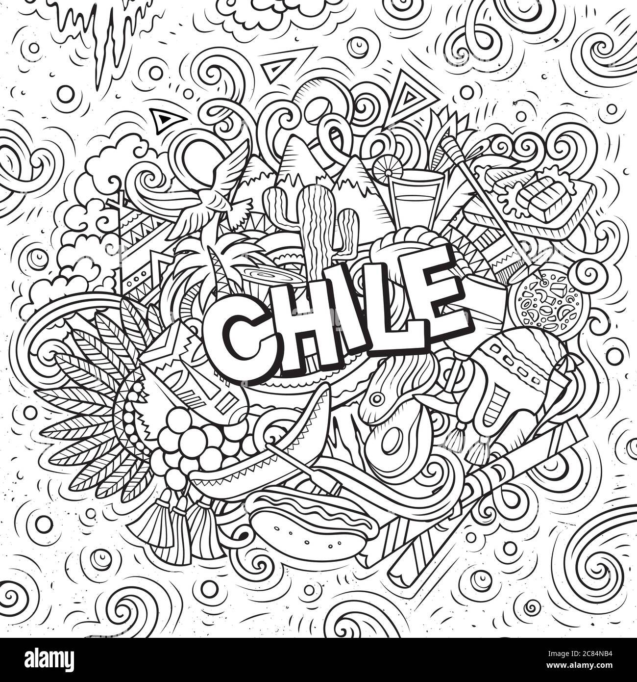 Chile hand drawn cartoon doodles illustration. Funny design Stock ...