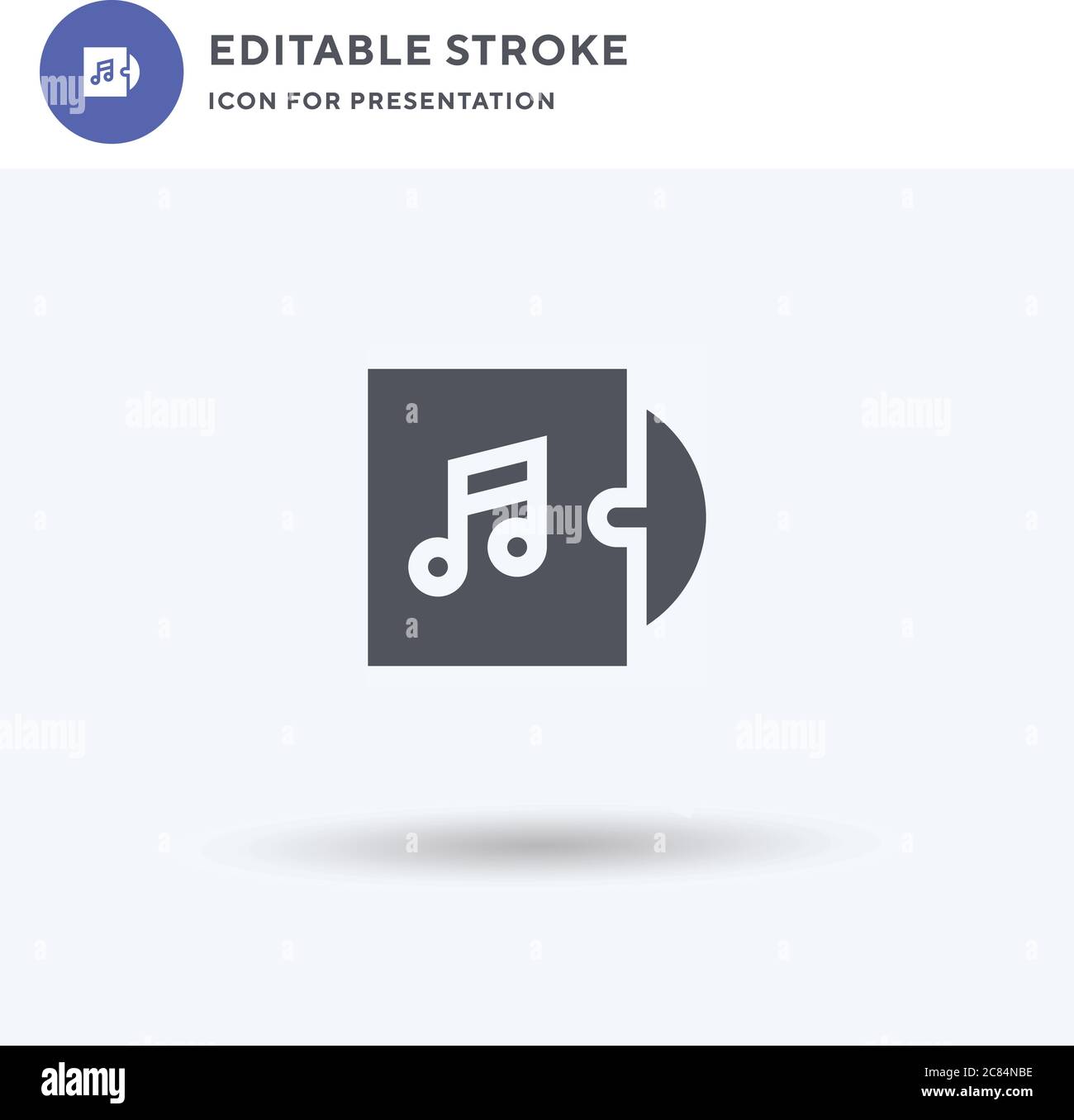 Music Album icon vector, filled flat sign, solid pictogram isolated on ...