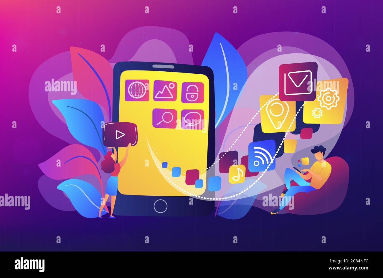 Mobile application development vector illustration Stock Vector Image & Art - Alamy