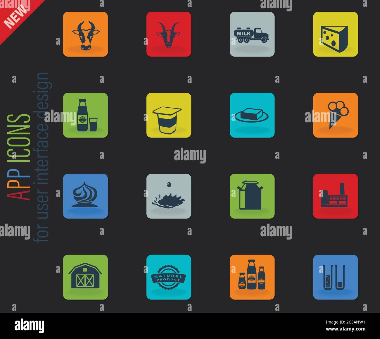 Milk industry icons Stock Vector Image & Art - Alamy