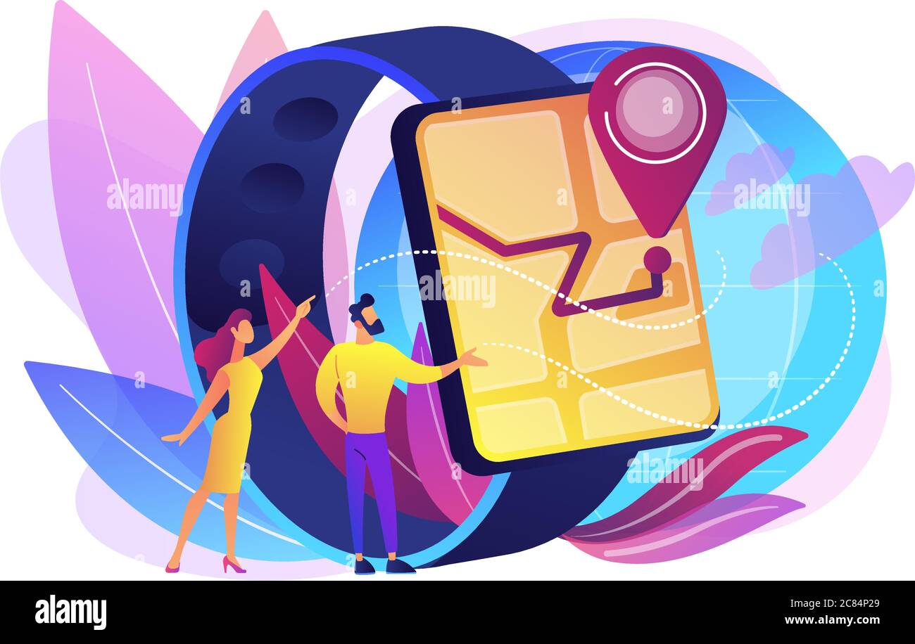 Smartwatch navigation concept vector illustration Stock Vector Image ...