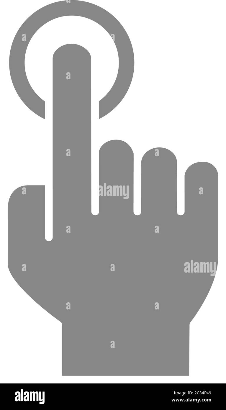 One-finger click grey icon. Single tap, touch screen hand gesture ... One-finger click grey icon. Single tap, touch screen hand gesture ...