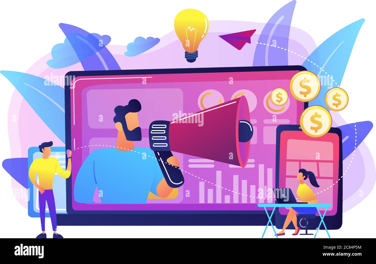 Cross-device marketing concept vector illustration Stock Vector Image ...