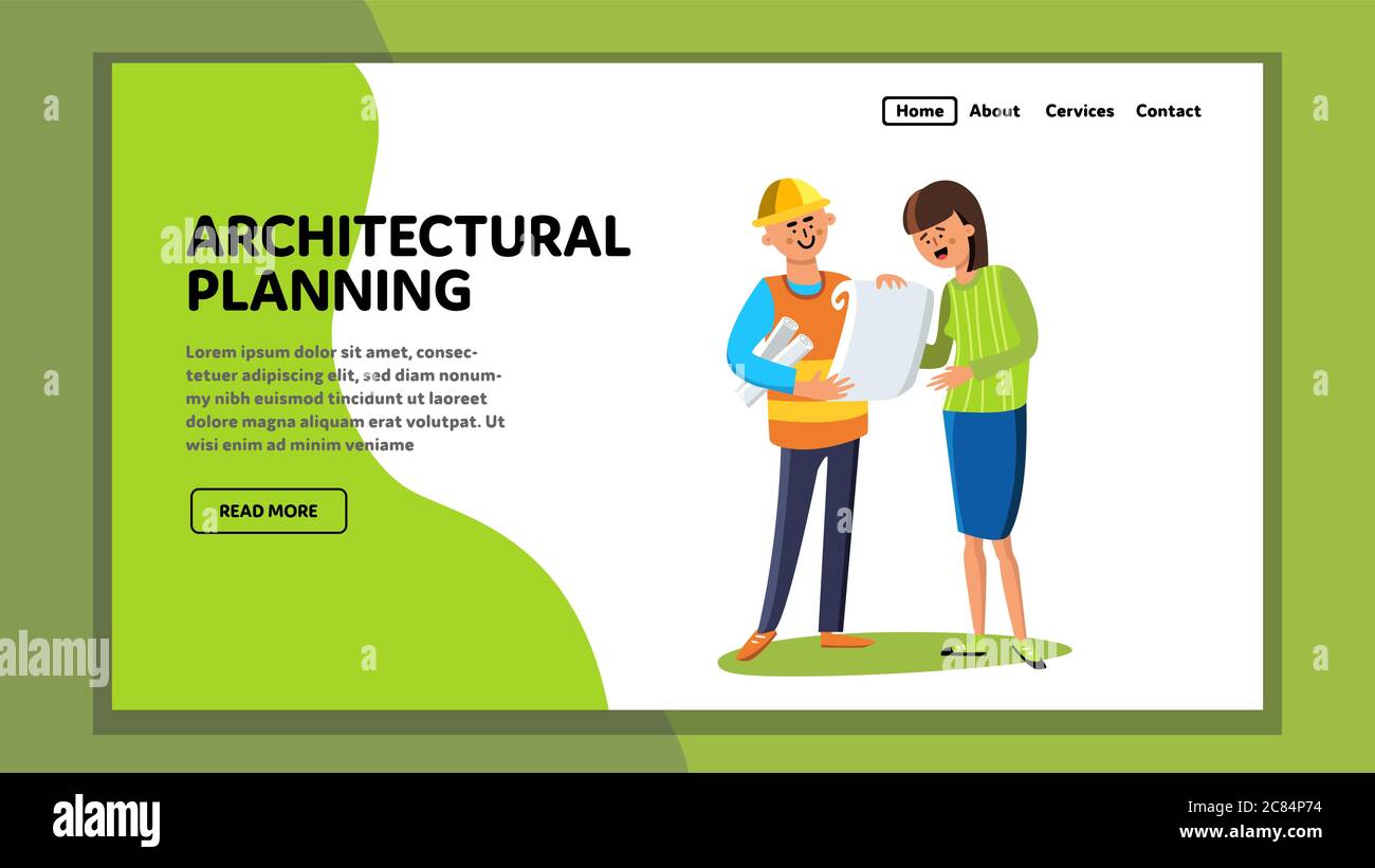 Architectural Planning Architect And Client Vector Illustration Stock ...