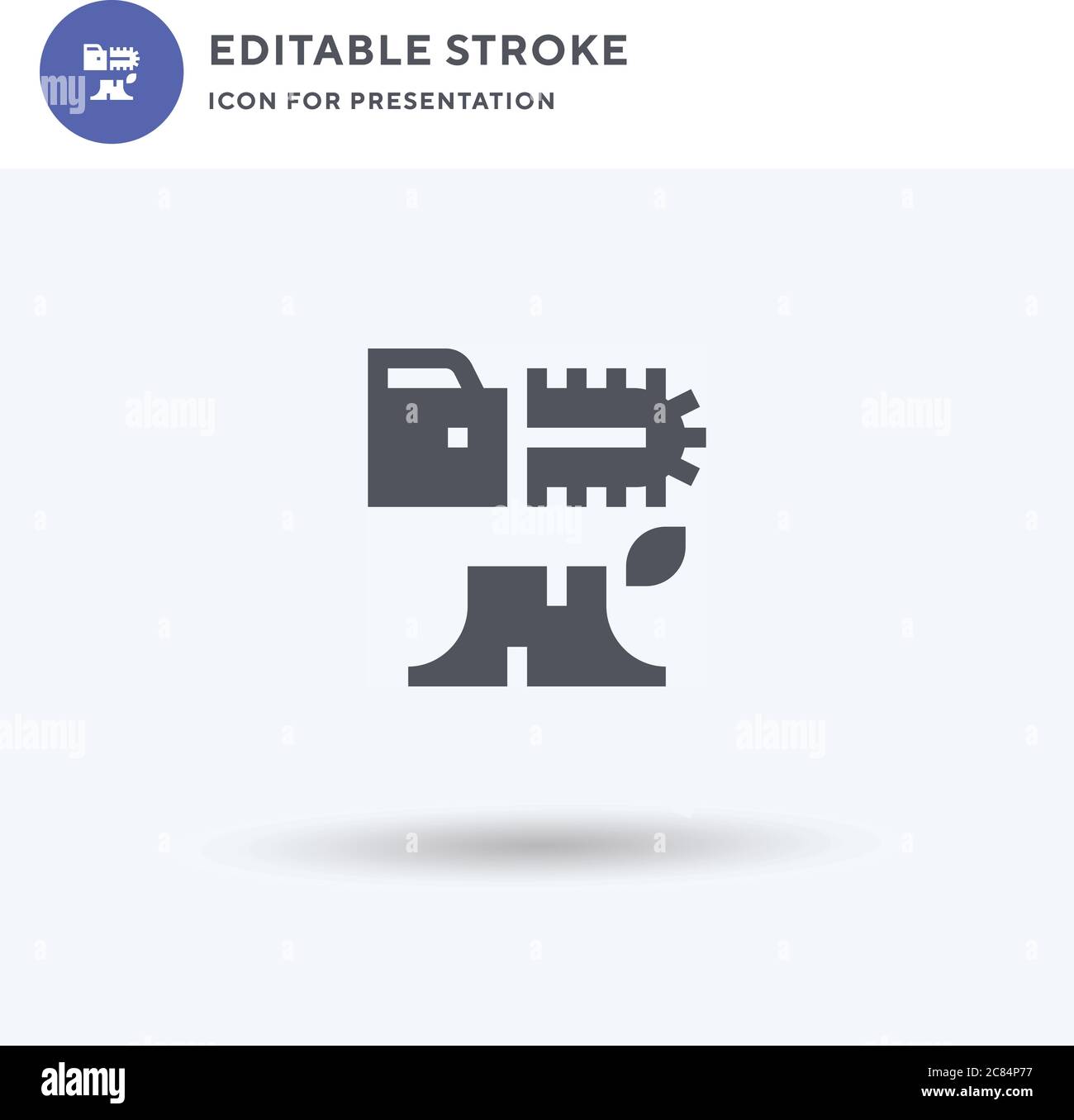 Deforestation icon vector, filled flat sign, solid pictogram isolated ...