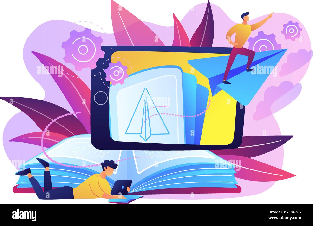 Augmented reality books concept vector illustration Stock Vector Image ...