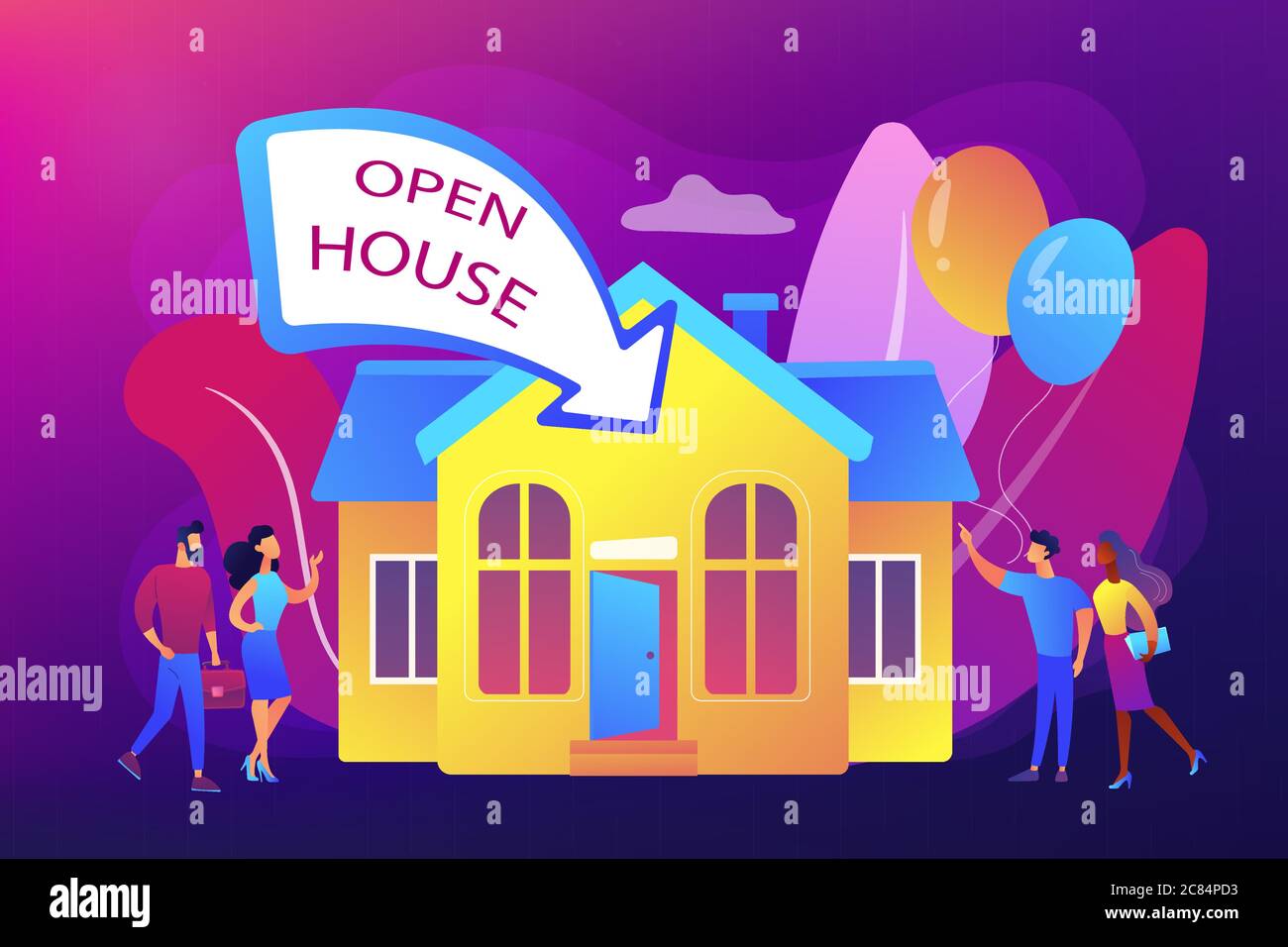Open house concept vector illustration Stock Vector Image & Art - Alamy