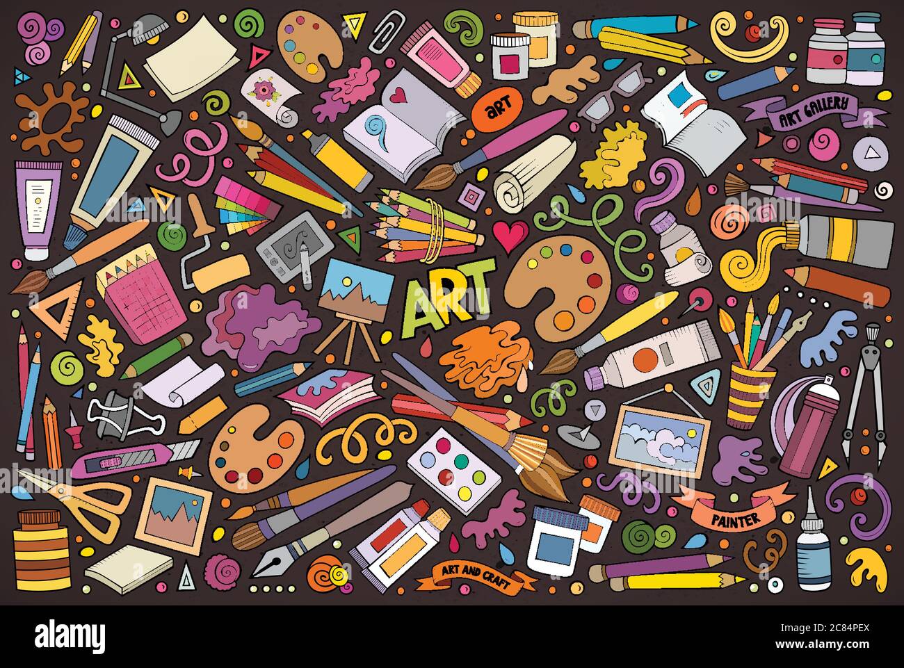 Vector set of Art and Craft objects and symbols Stock Vector Image ...
