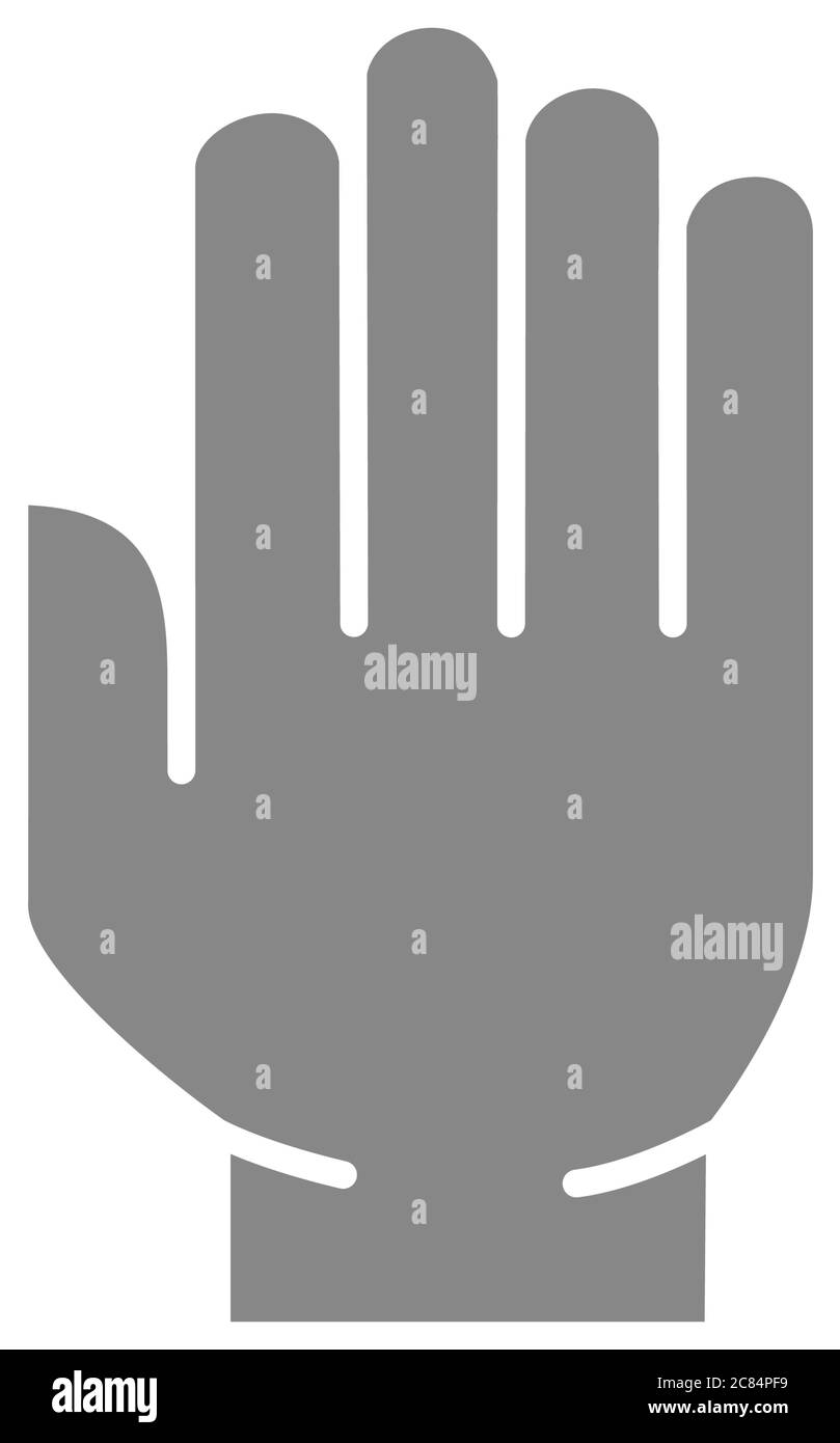 Human hand grey icon. Hygiene, human protection symbol Stock Vector ...